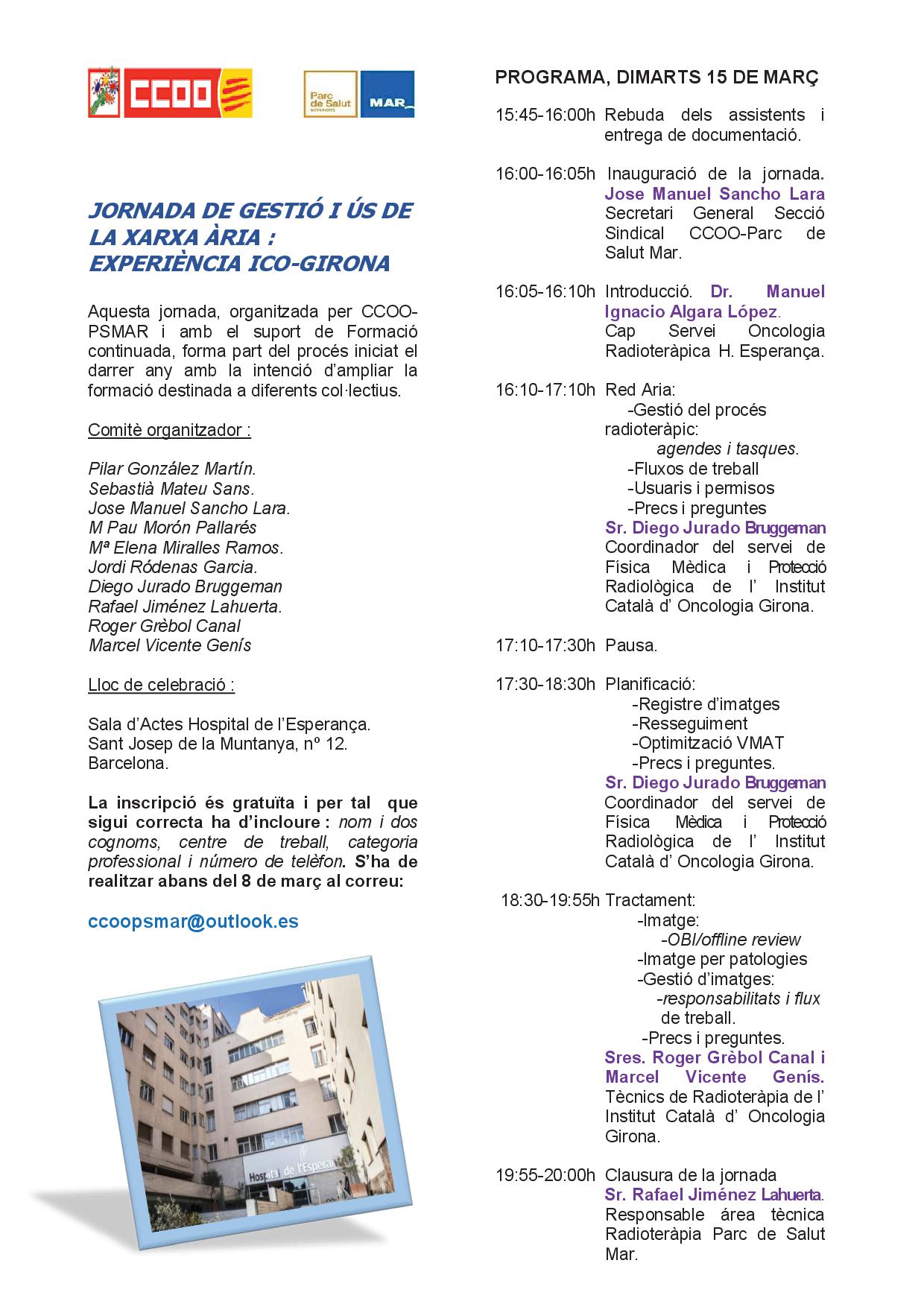 JORNADA DE GESTIÓN Y USO DE LA RED ARIA: EXPERIENCIA ICO-GIRONA - CCOO CAT